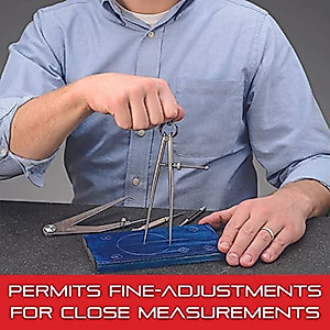 Starrett Carpenters’ Divider with Tempered, Highly Polished Forged Steel Legs, Adjustable Point and Quadrant Adjusting Nut - 6" Size and Capacity - 92-6