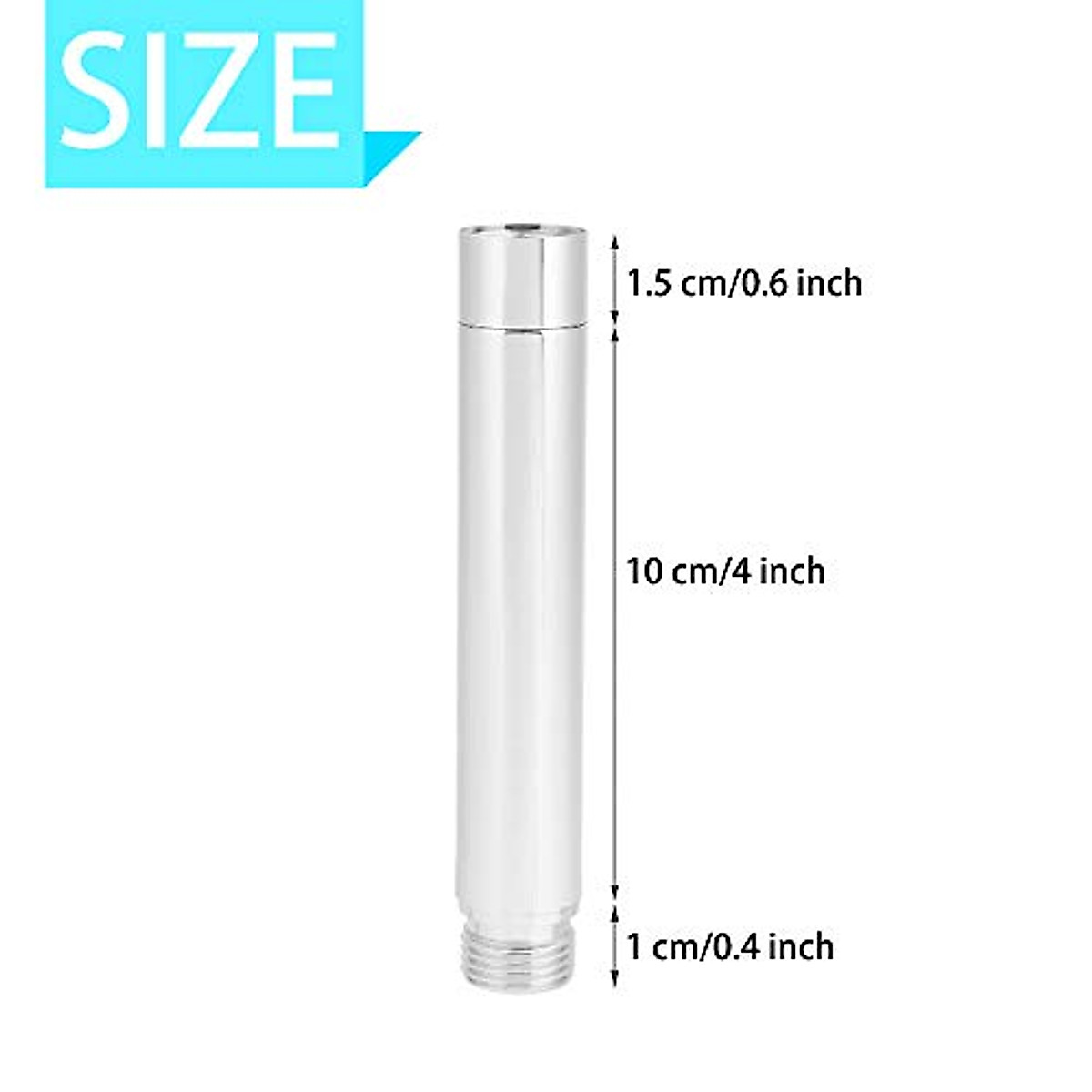 Shower Head Extender, 4 Inch Shower Extension Arm Chrome Finish Shower Arm Extension Brass Shower Head Extension, Shower Pipe Extension Stainless Shower Arm Extender