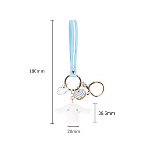 PaPiJoJo Cute Keychains for Women/Girls, Cinnamoroll Kawaii Anime Key Chain Accessories Wristlet Keychain for Backpack Handbag Car Keys