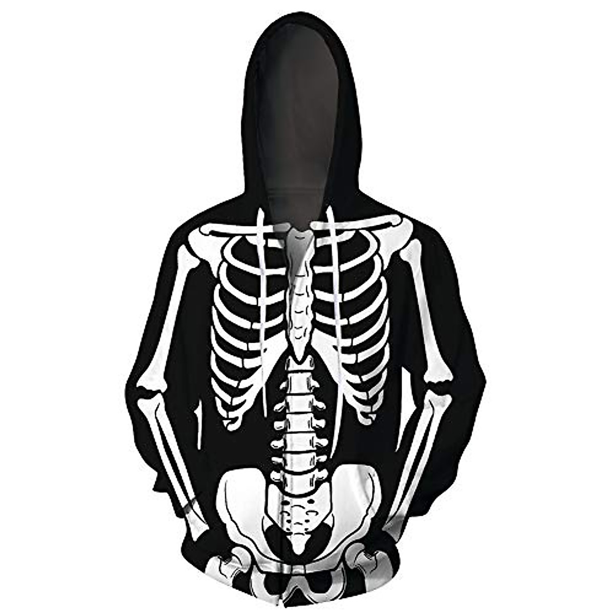 uideazone Halloween Jacket for Men Women Skeleton Skull Printed Zip Up Hoodies Cosplay Costume