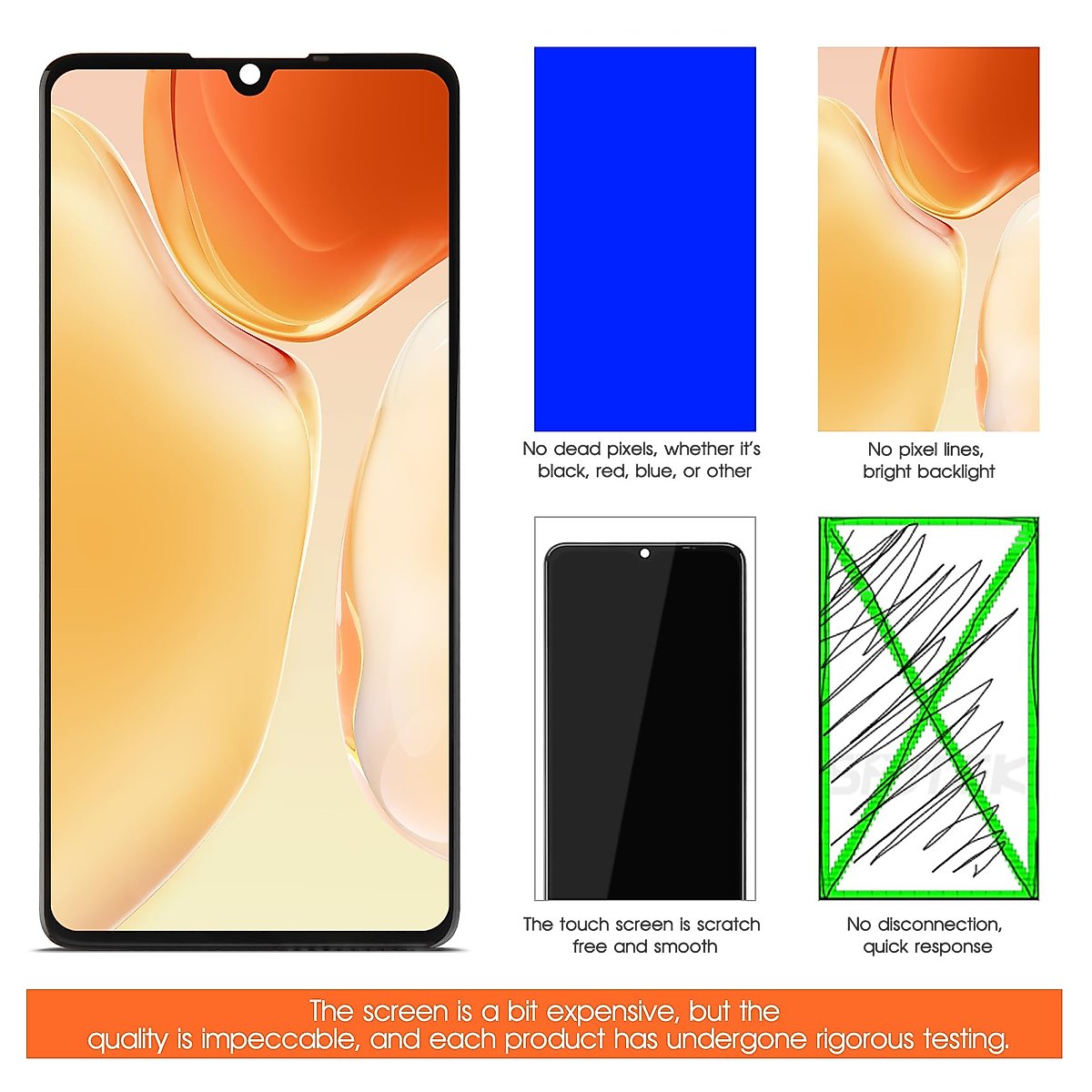OLED Screen for Huawei P30 Screen Replacement for ELE-L29 LCD Screen ELE-L09,ELE-AL00,ELE-TL00,ELE-L04 Touch Display Digitizer Assembly Repair Parts（with Figerprint Function）