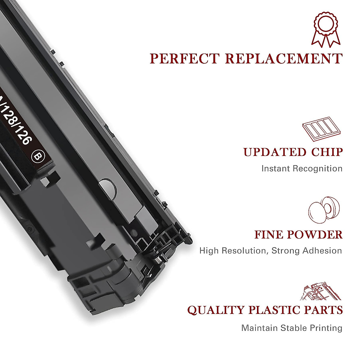 Toner Kingdom Compatible Toner Cartridge Replacement for Canon 128 CRG128 126 ImageCLASS D530 MF4770N MF4890DW D550 MF4880DW LBP6230DW MF4450 D560 Faxphone L100 L190 Laser Printer(Black,2-Pack)