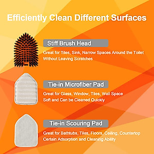 CLEANHOME Tile Tub Scrubber Brush with 3 Different Function Cleaning Heads and 56" Extendable Long Handle-No Scratch Shower Scrubber for Cleaning Bathroom Kitchen Toilet Wall,Bathtub,Sink,Grey