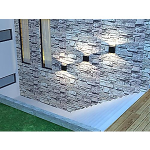 Illumishin Modern LED Wall Sconce Indoor Up Down Wall Lamp Outdoor Wall Lights Exterior Light Fixtures 12W Hallway Wall Lighting for Porch Front Door Garden Yard Patio