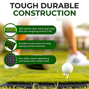 Golf Mat, Golf Hitting Mat, Golf Practice Mat, Golf Mats Practice Outdoor, Golf Matt for Indoors, Golf Chipping Mat, Golf Turf Mat, 18"x14"