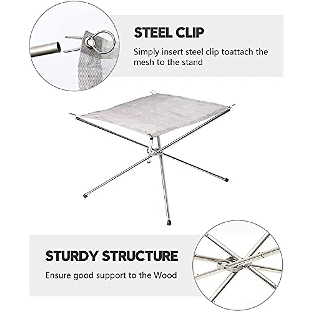 22 inch Portable Outdoor Fire Pit, Collapsing Steel Mesh Fireplace - Perfect for Camping, Backyard and Garden - Carrying Bag Included