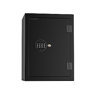 WASJOYE Fireproof Cabinet Safe Box, Home Security Safe with Fireproof Lock Case, Money Cabinet Safe Box Safety Key Lock for Home Office Hotel Jewelry Cash Document Passport Storage 2.5 Cubic Feet