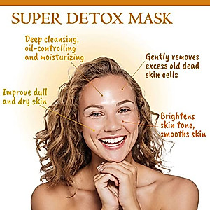 Vitalysin Turmeric Vitamin C Clay Mask with Aloe Vera and Vitamin E - Fades Dark Spots, Evens Skin Tone, Invigorates and Brightens Dull Skin