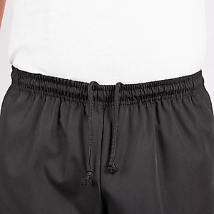 KNG Black Baggy Cargo Chef Pants for Men and Women – Drawstring Waist L