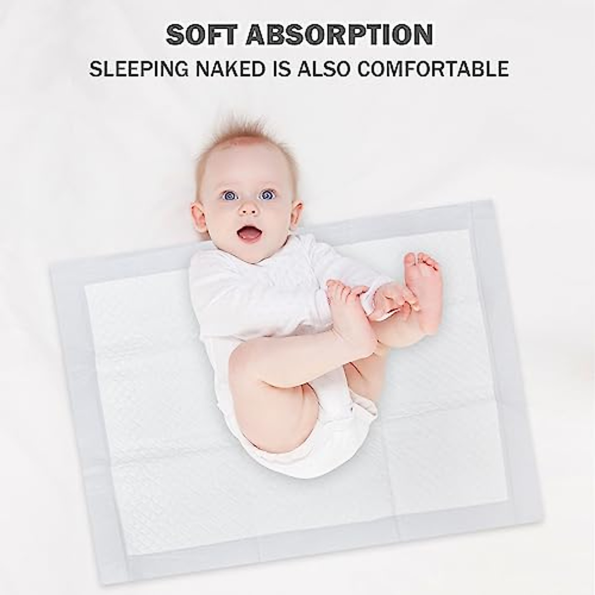 ZHOMA Disposable Underpads Waterproof Urine Pad 23 x 36 Inches Fast Absorption, Suitable for Infants, Children, Adults or The Elderly 40 Pack White