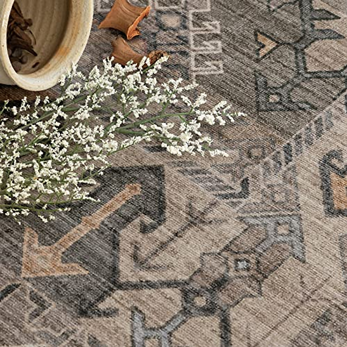 DECOMALL BAOLA 2x3 ft Door Mat Small Rugs for Entrance Welcome Mat, Brown 24x36 inch