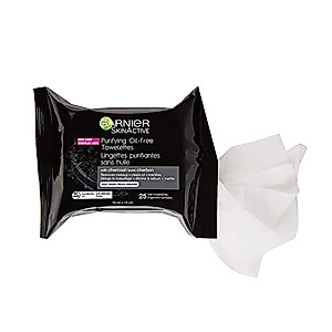 Garnier Skinactive Clean + Purifying Oil-Free Towelettes 25 Count (3 Pack)