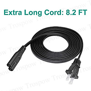 UL Listed 8.2ft Power Cable Replacement for Bose SoundTouch Sereis 10 20 30 Music System Bass Module 500 700 Subwoofer 2 Prong AC Power Cord Cable