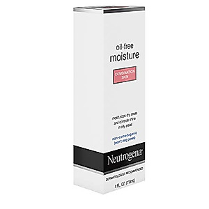 Neutrogena Oil Free Moisture Glycerin Face Moisturizer & Neck Cream for Combination Skin, Lightweight, Oil Absorbing Facial Moisturizer Lotion for a Soft Natural Matte, 4 fl. oz