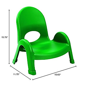Children's Factory Value Stack Kids Chair, Preschool/Homeschool/Daycare Furniture, Flexible Seating Classroom Furniture for Toddlers, Green, 5" (AB7705PG)