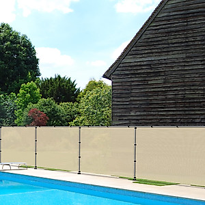 Patio Fence Fencing Top Rail Kit with Loop Poles Fabric Clips for Stainless Steel Outdoor Backyard Yard Fencing Fence 24’ Long