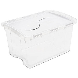 Sterilite 19148006 48 Quart Clear Hinged Lid Storage Box