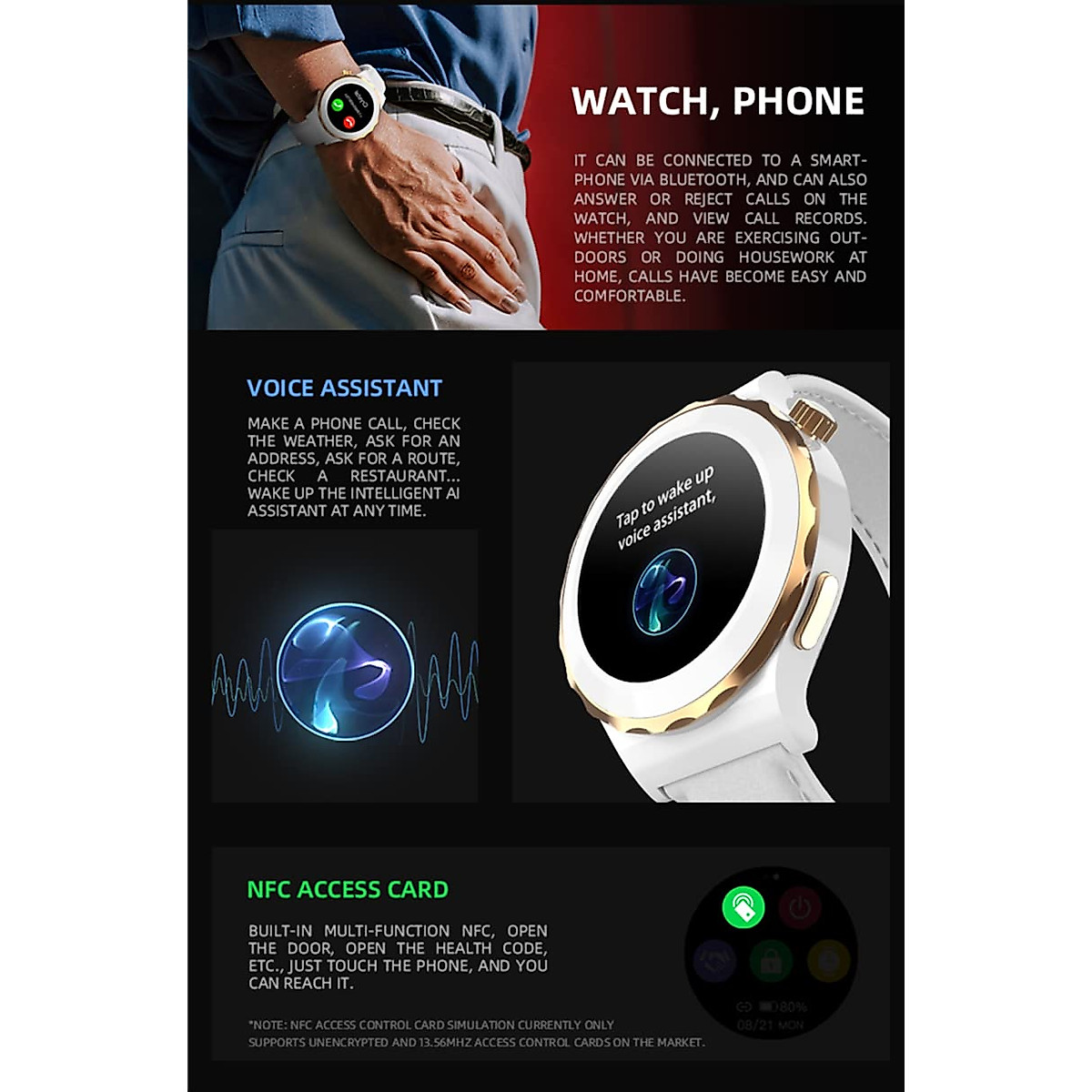 HANDA Smart Watch for Women, Fitness Tracker Smartwatch with Heart Rate Blood Oxygen Sleep Monitor Bluetooth Call Pedometer AI Voice Control IP67 Waterproof Activity Tracker for Android iOS (Gold)