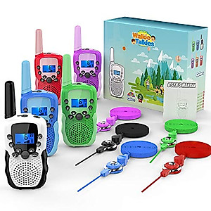 Wishouse Walkie Talkies 5 Pack Long Range, Family Wearable Radio for Kids Adults,Girls Boys Army Toys with Flashlight Lanyards for Outdoor Camping Games Cosplay Xmas Birthday Gift Children