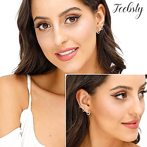 Small Silver Hoop Earrings- 3 Pairs of Hypoallergenic Cartilage Earring Hoop Sterling Silver Hoop Earring for Women Men (8mm 10mm 12mm)