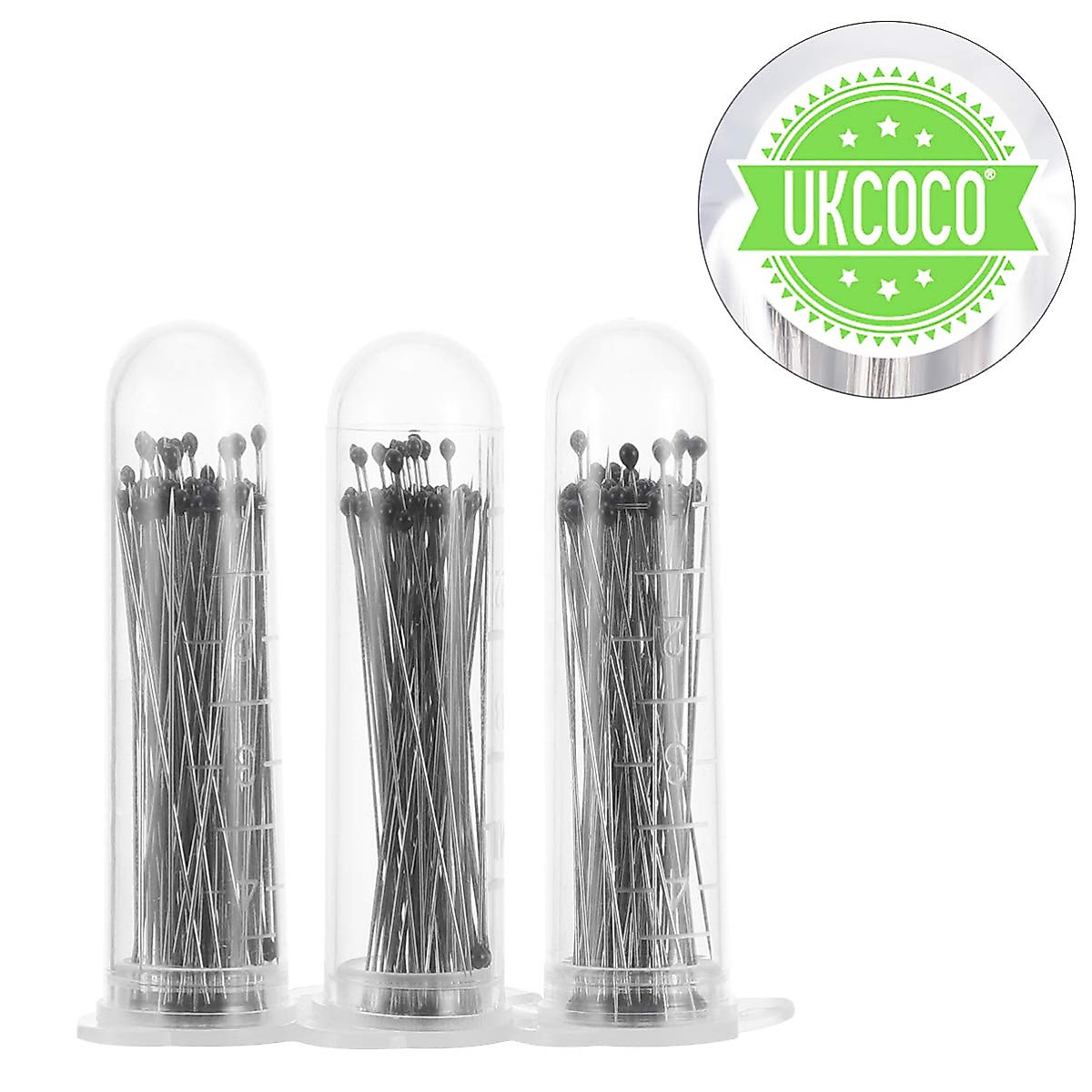 UKCOCO 300 Pcs Stainless Steel Insect Pins,Entomology Pins Needles Insect Specimen Pins for School Lab Entomology Butterfly Collectors (Size 0 1 2,100 Each)