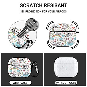 Cute Koala and Colorful Rainbow AirPods 3 Case Cover Gifts with Keychain, Shock Absorption Soft Cover AirPods 3 Earphone Protective Case for Men Women