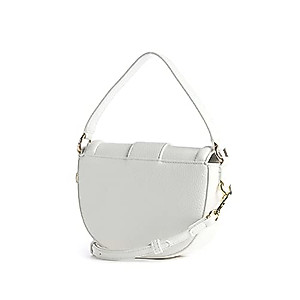 Versace Jeans COUTURE WHITE CROSSBODY MINIBAG WITH GOLD BAROQUE LOGO BUCKLE AND ADJUSTABLE SHOULDER STRAP 74VA4BF2ZS413