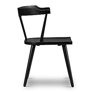 POLY & BARK Enzo Dining Chair,Oak, Black