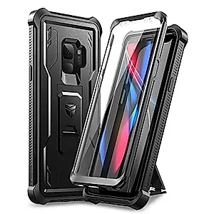 Dexnor for Samsung Galaxy S9 Case, [Built in Screen Protector and Kickstand] Heavy Duty Military Grade Protection Shockproof Protective Cover for Samsung Galaxy S9 Black