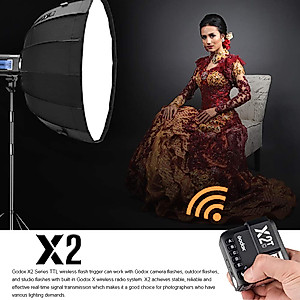 Godox X2T-C TTL Wireless Flash Trigger with Bluetooth Connection for Canon, 2.4G HSS 1/8000s,TCM Function,5 Separate Group Buttons & Quick Lock Hot-Shoe &LCD Display