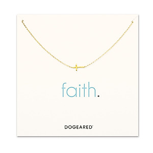 Dogeared Faith Sideways Cross Necklace Gold Dipped Sterling Silver