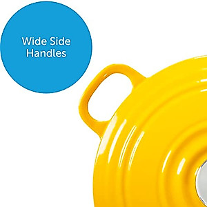 BK Cookware Bourgogne Enameled Cast Iron 4.4QT Dutch Oven, Sunny Yellow