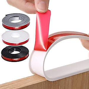 Veneer Edge Banding, Soft Self Adhesive U Shape Edge Banding, 9.8Ft Rubber Furniture Corner Protectors, Edge Protector for Desk Cabinet Repair U9mmx3m-Black