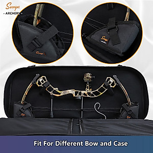 SUNYA Compound Bow Cam Protectors soft or hard bow case Cover Cam Guards Cam Pockets for Compound Bows bag as Accessory (Black)