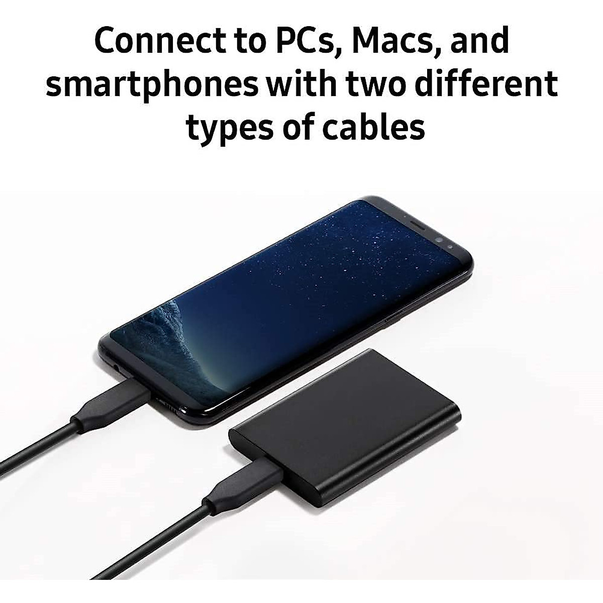 GENSER 2TB Portable SSD - Up to 540MB/s - USB 3.1 High-Speed Read Write Portable SSD External Hard Drive 2000GB, Mobile External Solid State Drive Blue (2TB, Black)