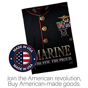 Dress Blue Marine Garden House Flag - Set Armed Forces Corps USMC Semper Fi United State American Military Veteran Retire Official - Banner Small Yard Gift Double-Sided Made in USA 28 X 40