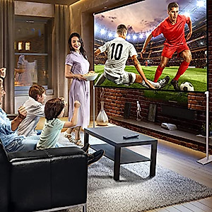 Tangkula 100 Inch Projector Screen with Stand, Portable Front & Rear Projection Screen 16:9 HD 4K Wrinkle-Free Polyester Fabric Projection Movie Screen with Carry Bag for Indoor Outdoor