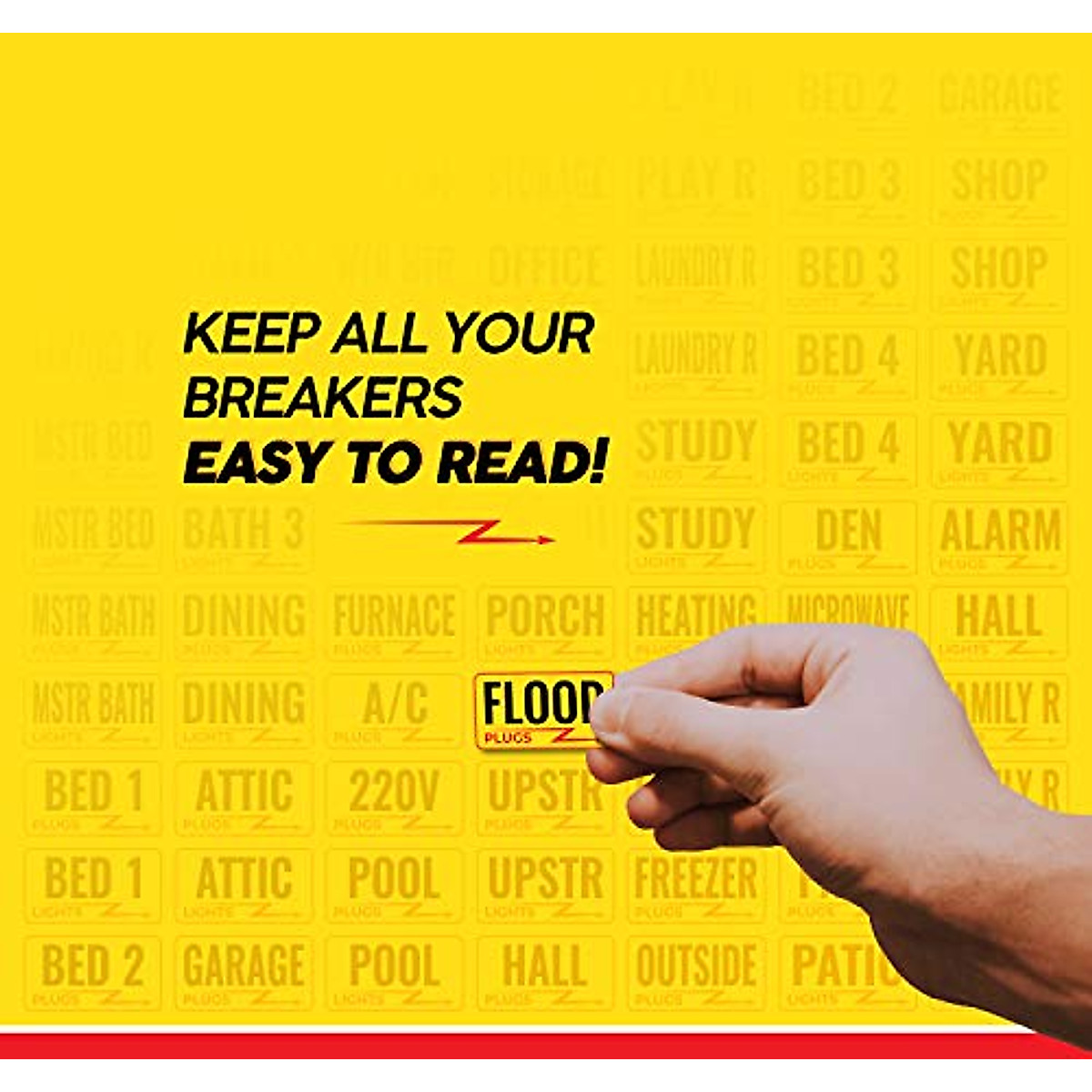 Linelax Circuit Breaker Box Labels – 129 Weatherproof Fuse Box Stickers