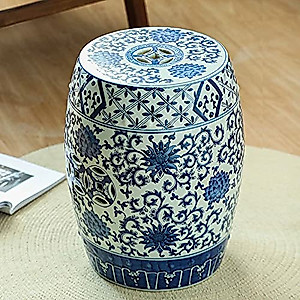 XARONF Ceramic Garden Pier, Tea Room Drum Stool, Dressing Stool, Neo-Classical Drum Pier, Shoe Changing Stool in The Hall.