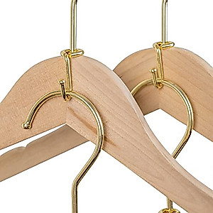 Koobay Metal Clothes Hanger, 36 Pack Connector Hooks Stable Hanger Gold Metal Outfit Hangers Extender Clips Organizer Strong Mini Cascading Hanger Hooks