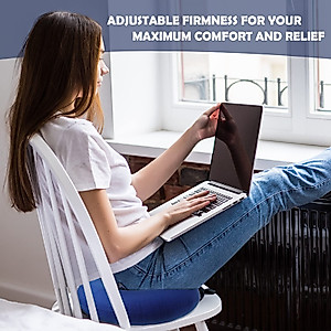 4 Pack Donut Pillow Donut Cushion with Air Pump 15'' Inflatable Donut Seat Cushion Blue Coccyx Butt Pillow Round Doughnut Pillow for Tailbone Hemorrhoid Prostatitis Office Car Home Bed Chair Supplies