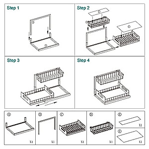 Under Sink Organizer, Bukfen Pull Out Cabinet Organizer 2-Tier Slide Out Sliding Shelf Under Cabinet Storage Multi-Use for Under Kitchen Bathroom Sink Organizers and Storage