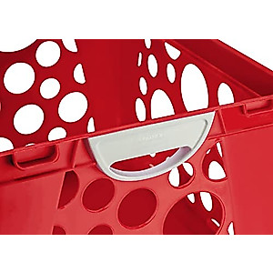 Storex Industries Premium File Crate with Handles, Classroom, 1-Pack, School Red