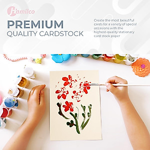 Hamilco Cream Colored Cardstock Thick Paper - 8 1/2 x 11" Heavy Weight 80 lb Cover Card Stock for Printer - 50 Pack