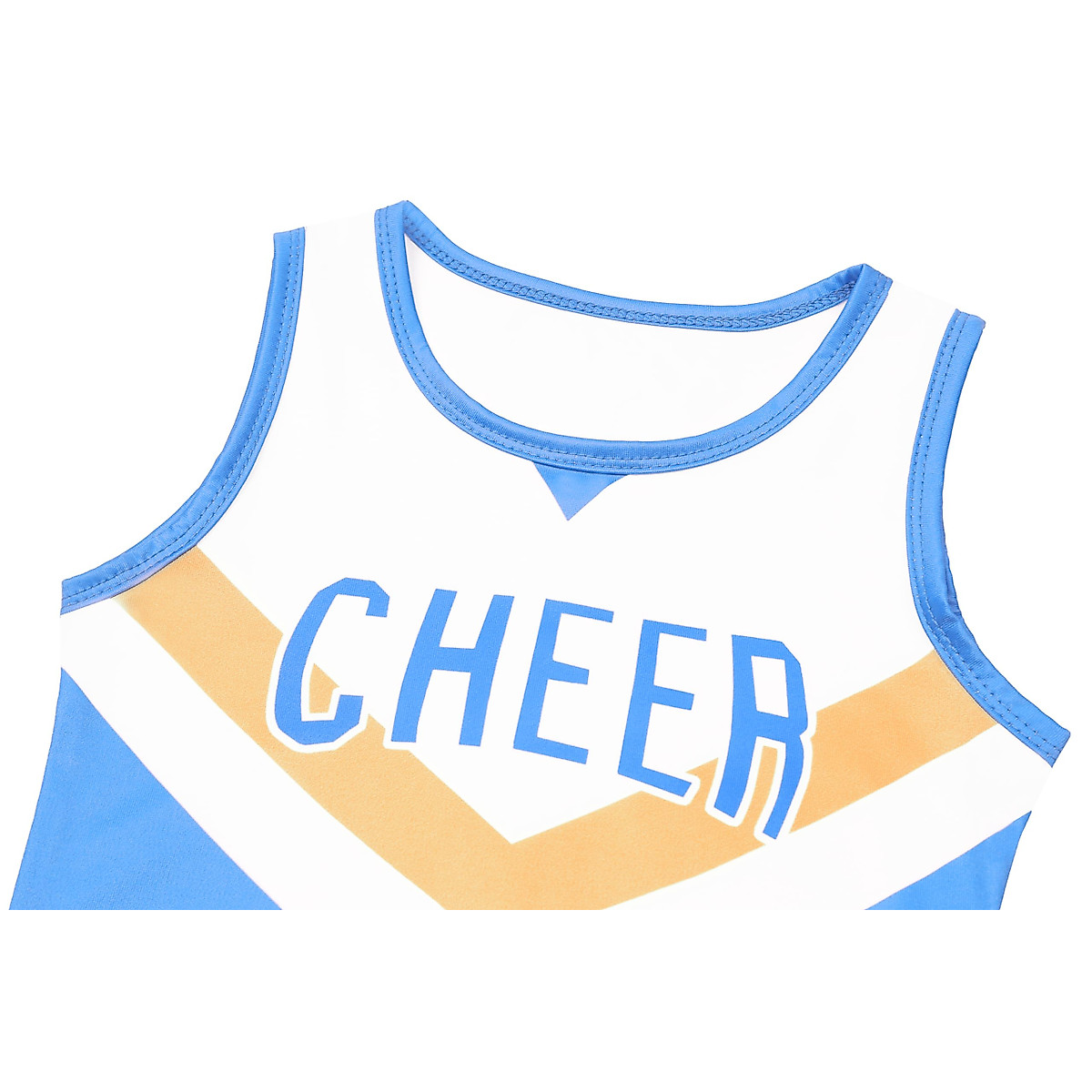 Davsolly Ice Blue Cheerleader Costume for Girls Cheerleading Outfit for kids Cheer Up Halloween Cosplay Birthday Gifts