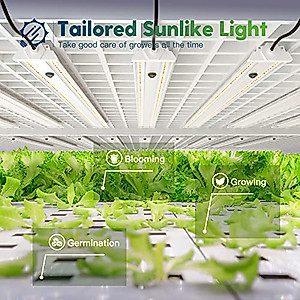 FREELICHT 1 Pack 4ft LED Grow Light, 60W (350W Equivalent), Sunlike Full Spectrum Integrated Plant Light for Hydroponic Indoor Plant Seedling Veg and Flower, Plug in with On/Off Switch