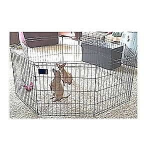 Bunny Rabbit Pen Exercise Indoor 41-Inch with Door House Pet Dog 8 Panel Gate Yard Enclosure X Pen Xpen Fence Playpen & by OISTRIA