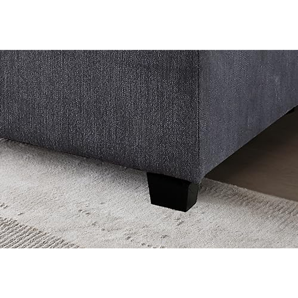 L-Shaped Modular Sectional Sofa Down Feather Cushions Deep Seat Reversible Chaises Cloud Couch Living Room Convertible Sleeper Upholstered Sofabed with Movable Ottomans