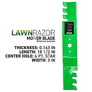 8TEN LawnRAZOR Mower Blade for MTD Cub Cadet RZT S54 54 Inch Deck 742-0677 942-0677 (Toothed Mulching) 3 Pack