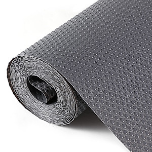 Hersvin Shelf Liners, 20in x 20ft Kitchen Drawer Mats, Non-Adhesive EVA Cupboard Protector, Cabinet Lining (Dark Gray/Dot)